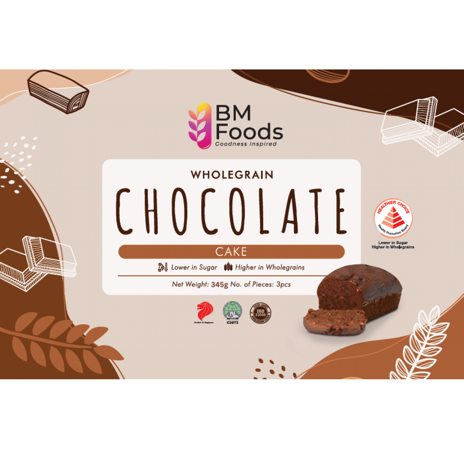 Healthy Choice Wholegrain Chocolate Cake(Frozen)